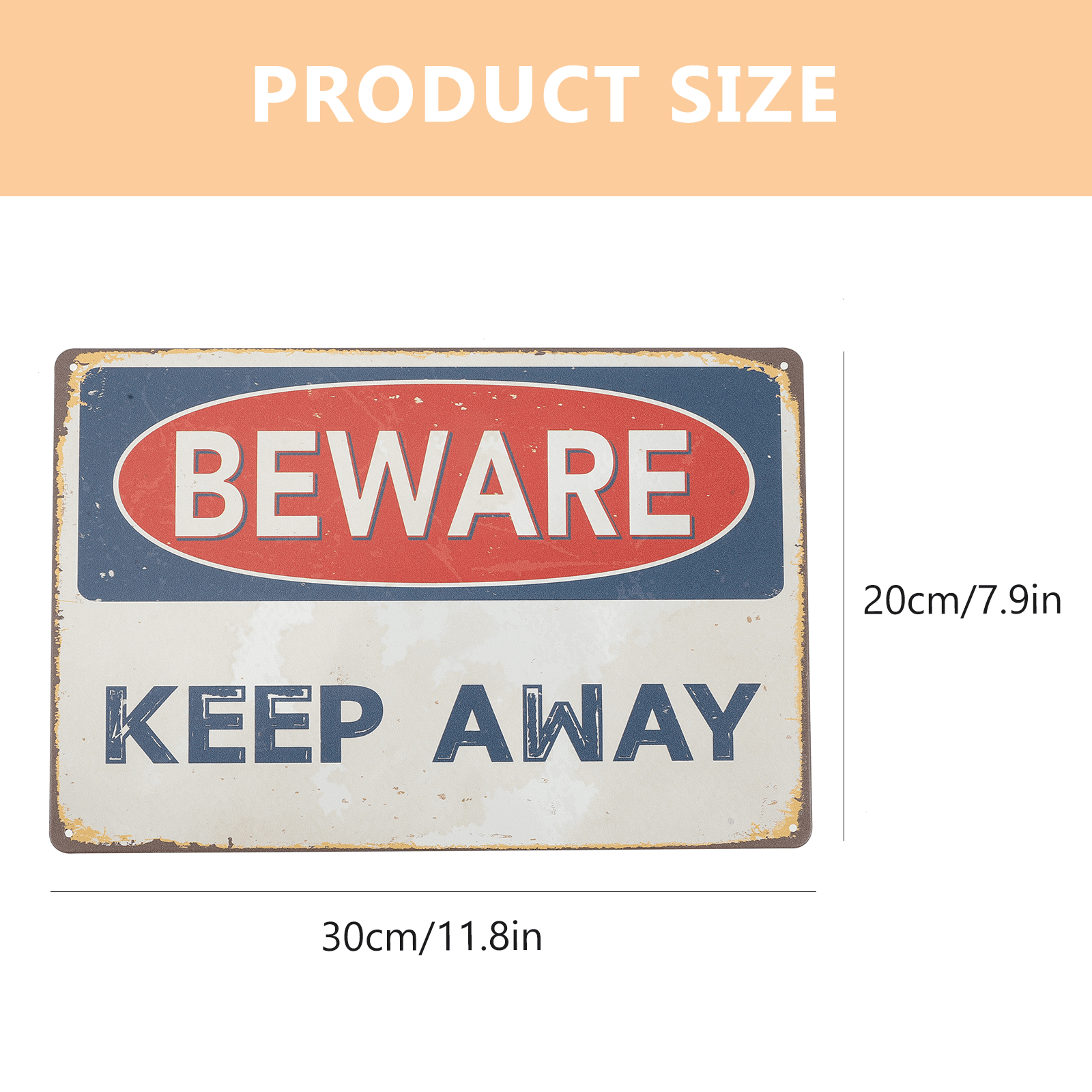 Milisten Warning Sign Security Caution Decorations Iron 2Pcs for ...