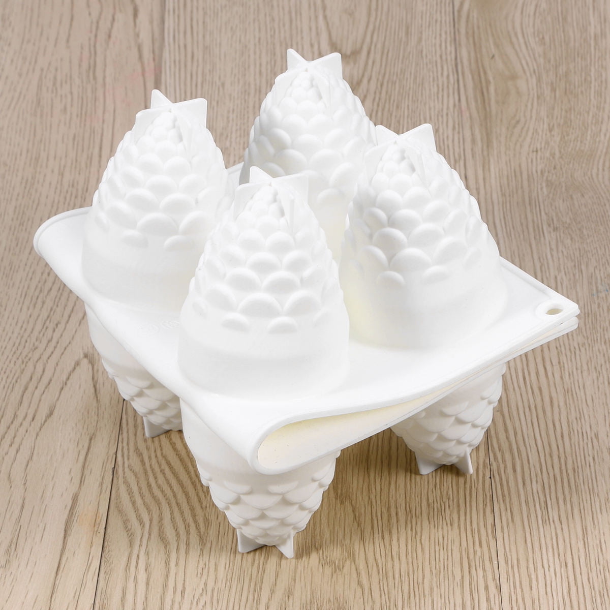 Milisten White Silicone Pine Cone Baking Mold Nonstick Chocolate Mousse ...