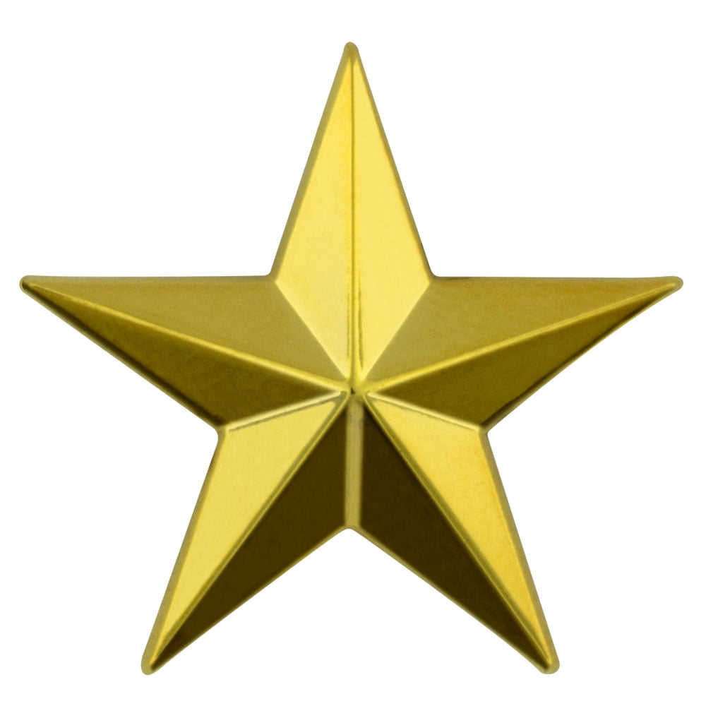 Military 3D 5 Point Gold Star Lapel Pin - Walmart.com