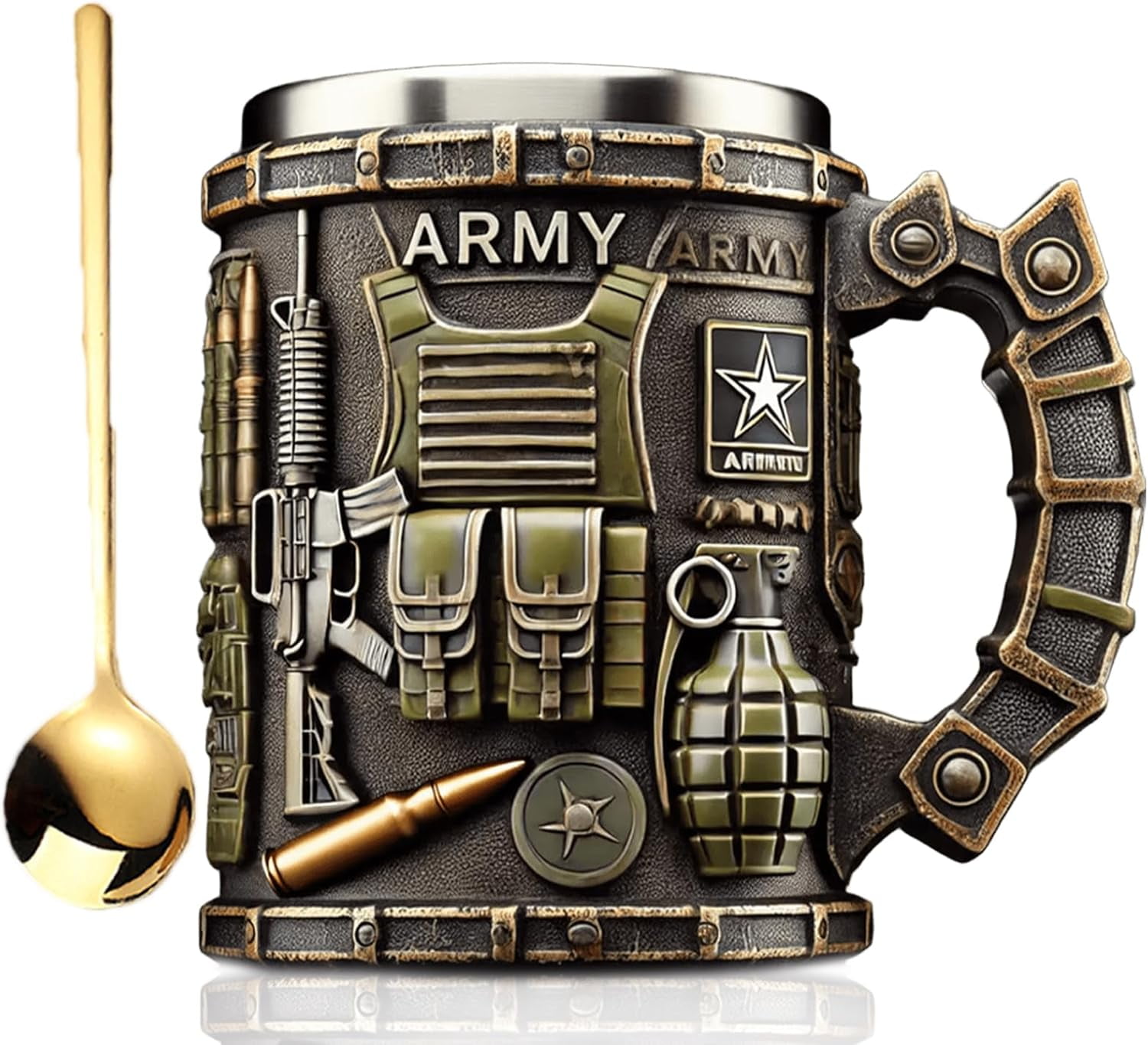 Military 3D Mug, Beautiful Army Themed Mug, Handmade Military Coffee ...
