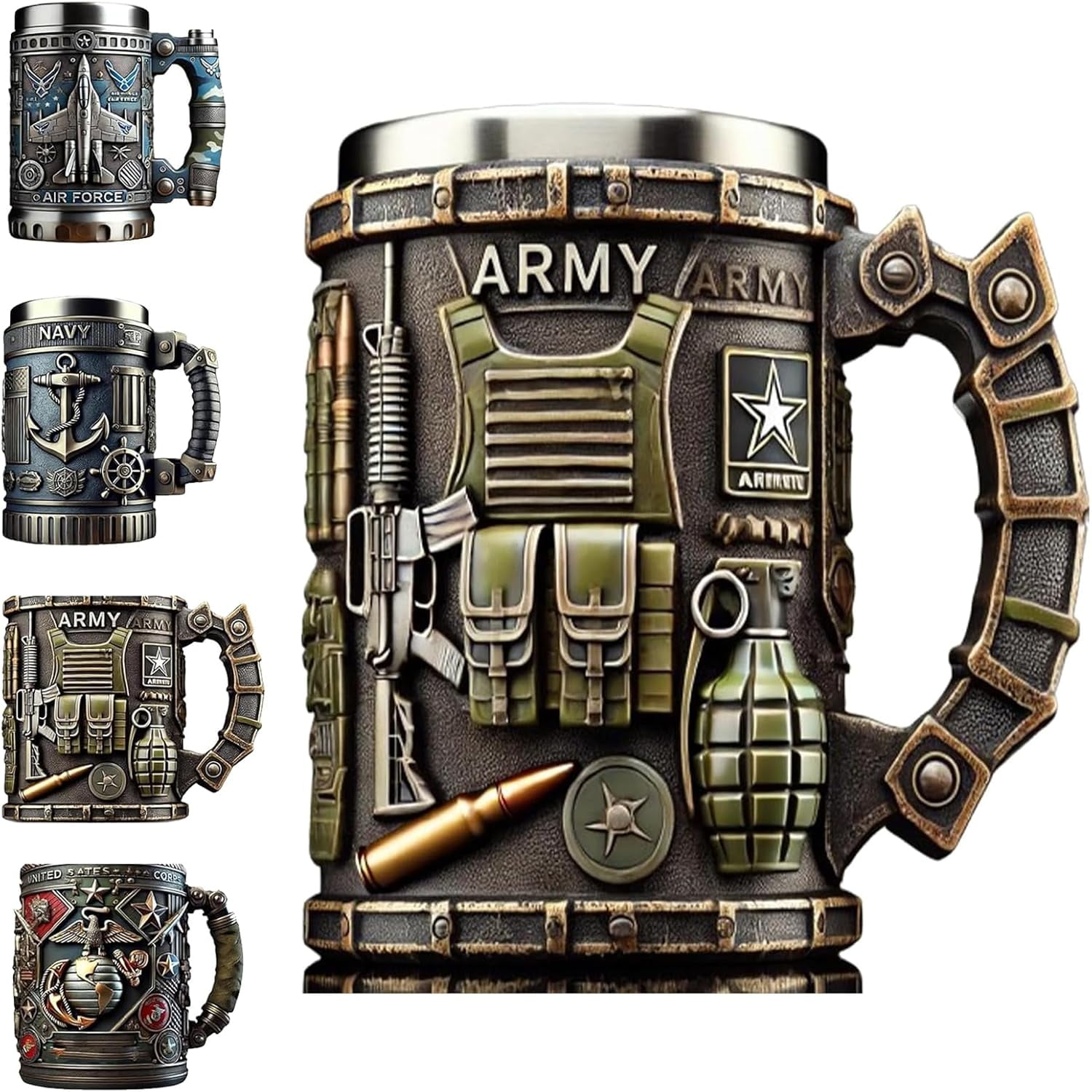 Military 3D Mug, Handsome Military Coffee Mug, 15 Oz Military 3D Coffee ...
