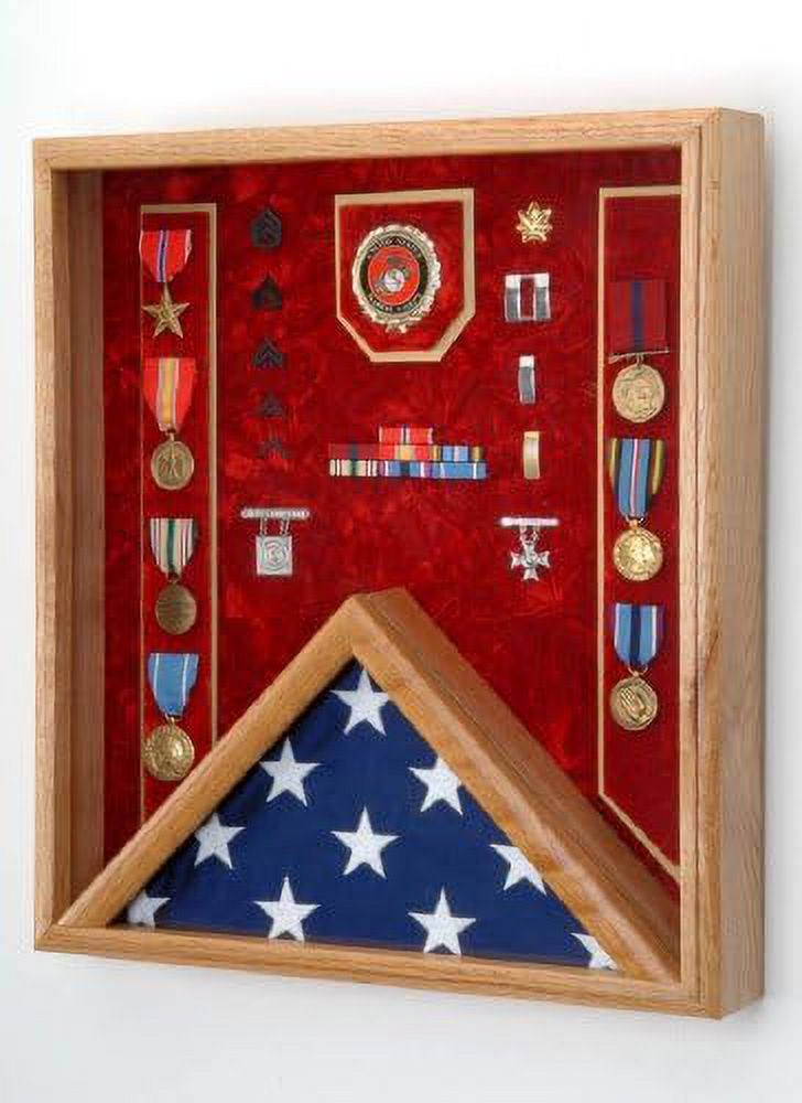 Military 3x5 Flag & Medal Display - Shadow Box for 3x5 Flag (USMC ...