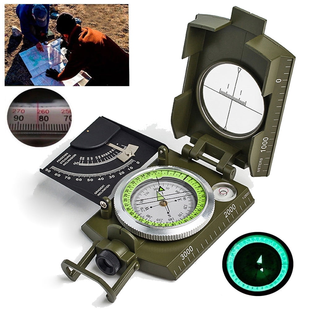 Military Aiming Navigation Compass With Inclinometermilitary Pocket Metal Sighting Compass
