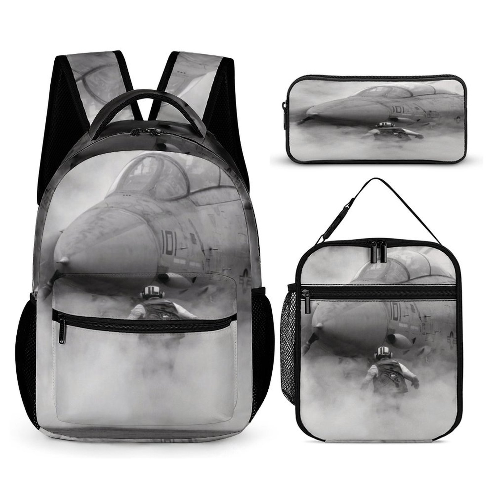 Military Aircraft Art F-14 Tomcat Fighter Fog 3 Piece Backpack Set ...
