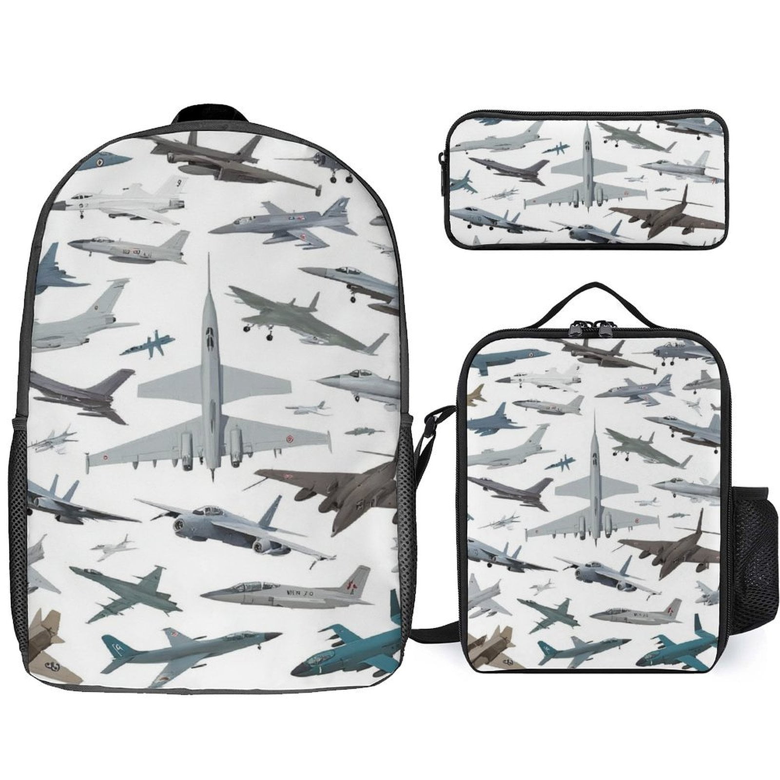 Military Aircraft Collection-2 3D Printed 3pcs/Set Bags Laptop Daypack ...