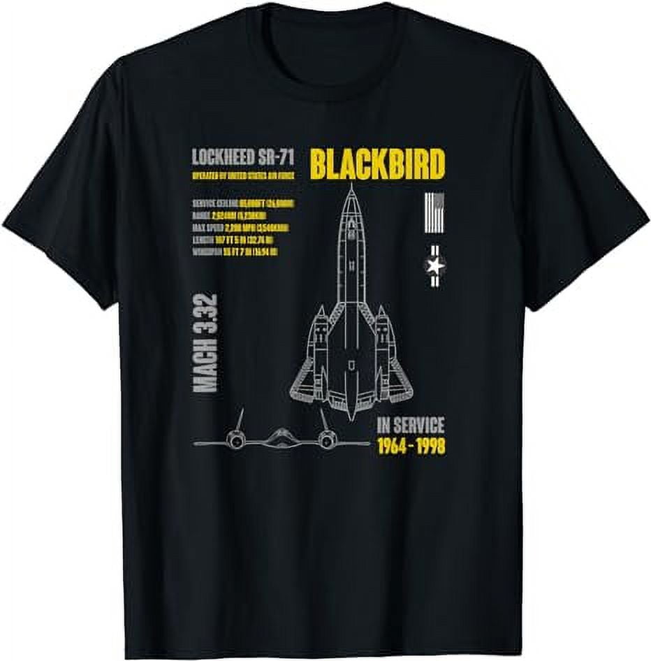 Military Aircraft Lockheed SR-71 Blackbird USAF T-Shirt - Walmart.com