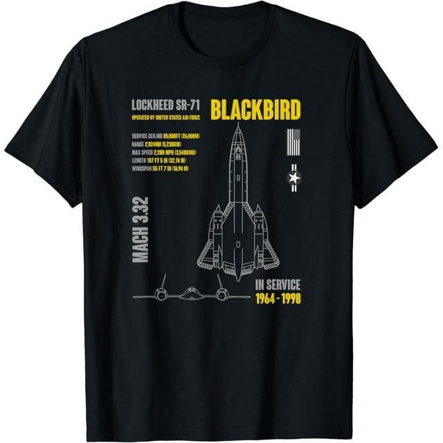 Military Aircraft Lockheed SR-71 Blackbird USAF T-Shirt - Walmart.com