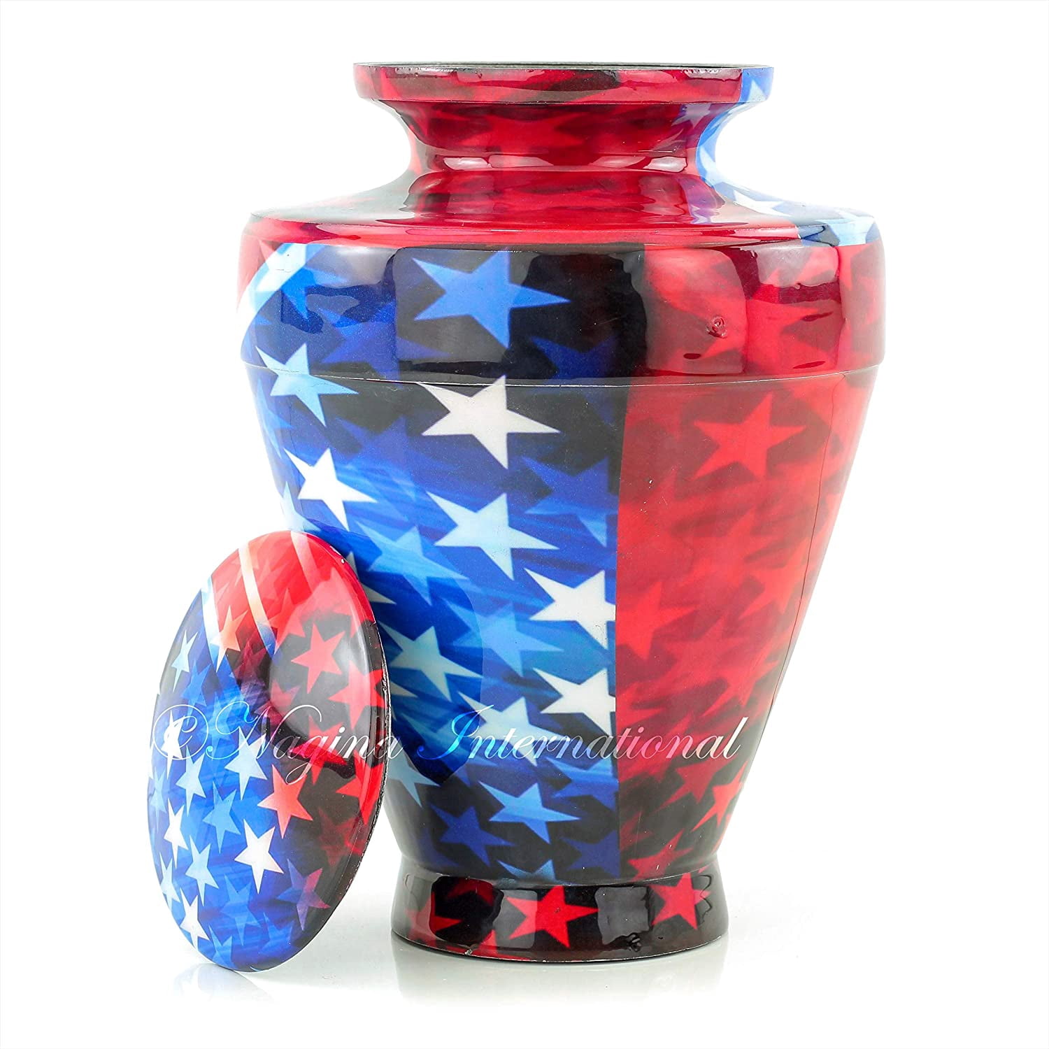 Military American Flag Cremation Urn Jar | Cremation Urn with Lid | Pet ...