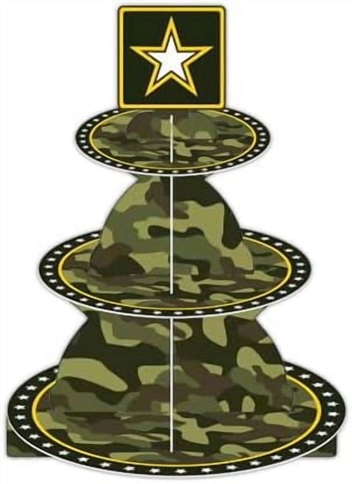 Military Army Camouflage Cupcake Stand,3 Tier Sturdy Cardboard Food ...