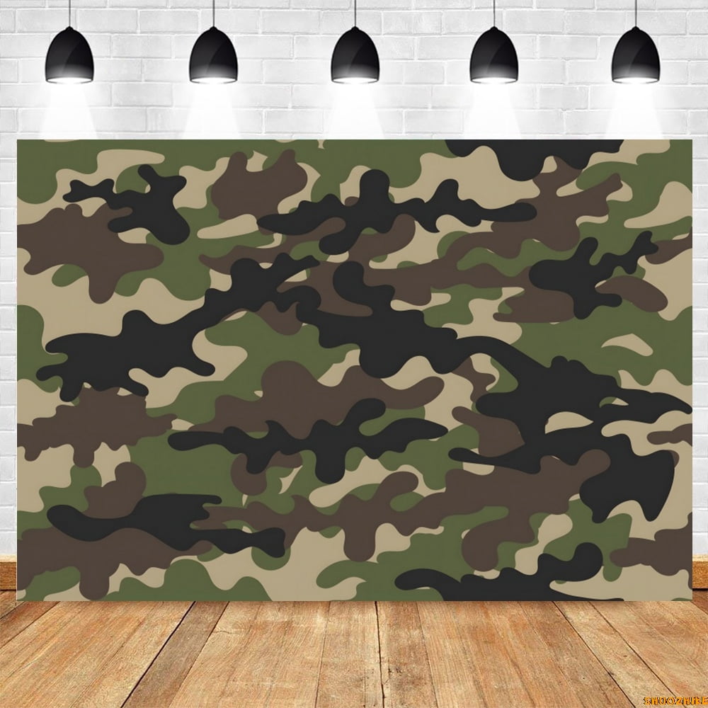 Military Army Theme Backdrop Camouflage Soldier Airplane Tank Car Baby ...