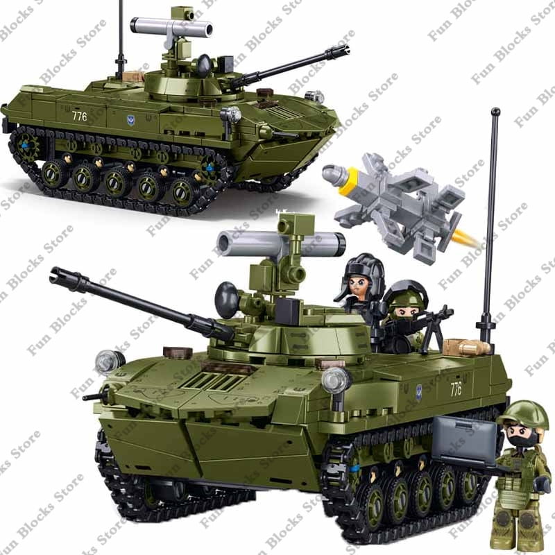 Military BMD-2S Fighting Tank Building Blocks Set Soldier Figures ...