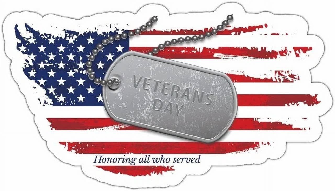 Military Badge Chain Veterans Day Usa Flag Car Stickerphone Decal Water ...