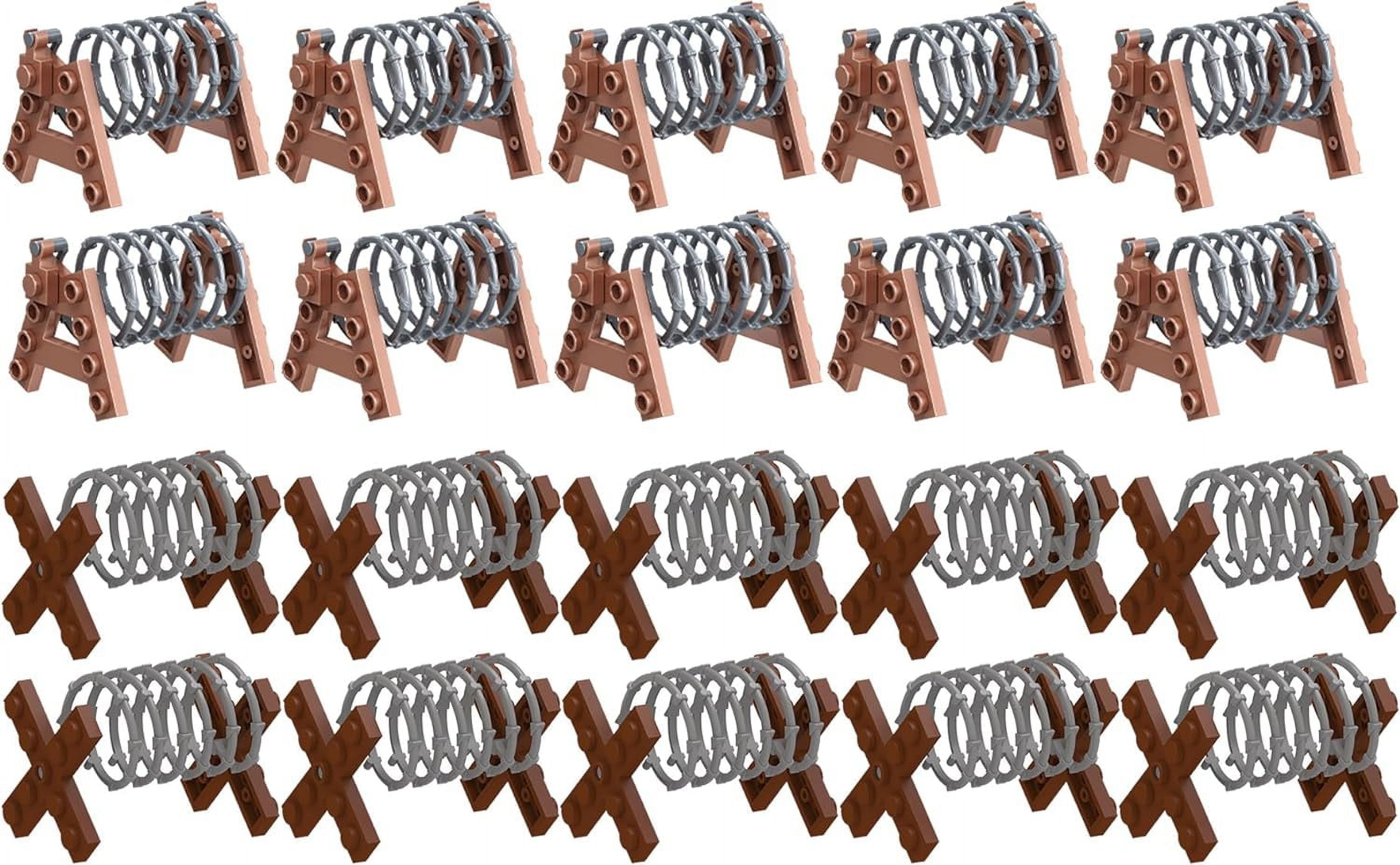 Military Barbed Wire Stand Sections WW2 A & X Frame Style Modular Building Block Brick Toy ...