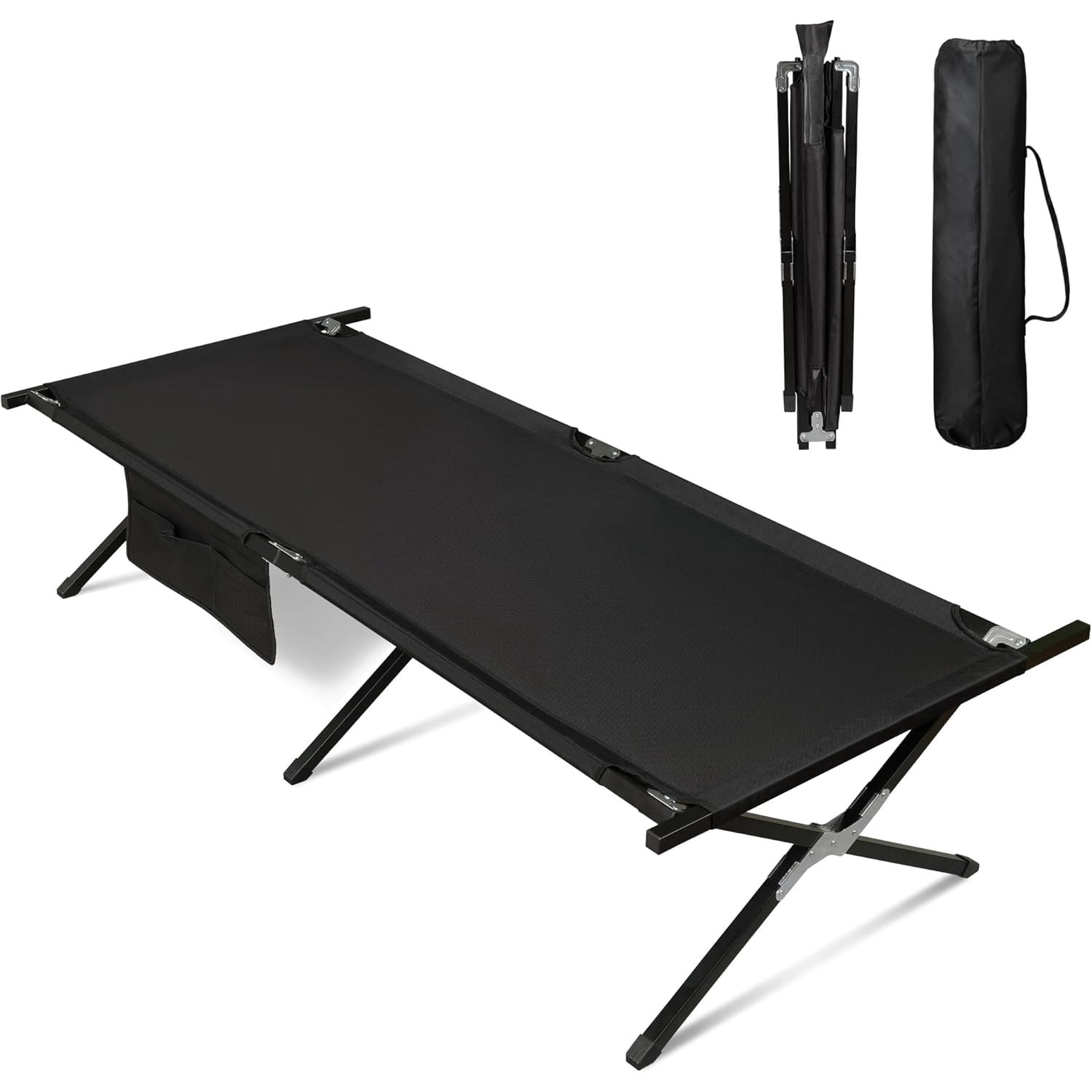 Camping Cot, Portable Folding Cots for Sleeping with Carry Bag, Outdoor ...