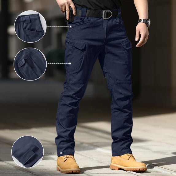 Cargo Pants for Men Hiking Relaxed Fit Work Waterproof Stretch Ripstop ...