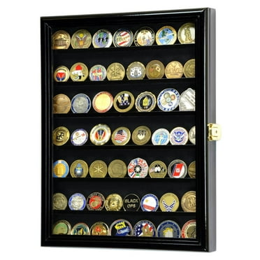 American Flag Challenge Coin Display and Hidden Gun Cabinet, Military ...