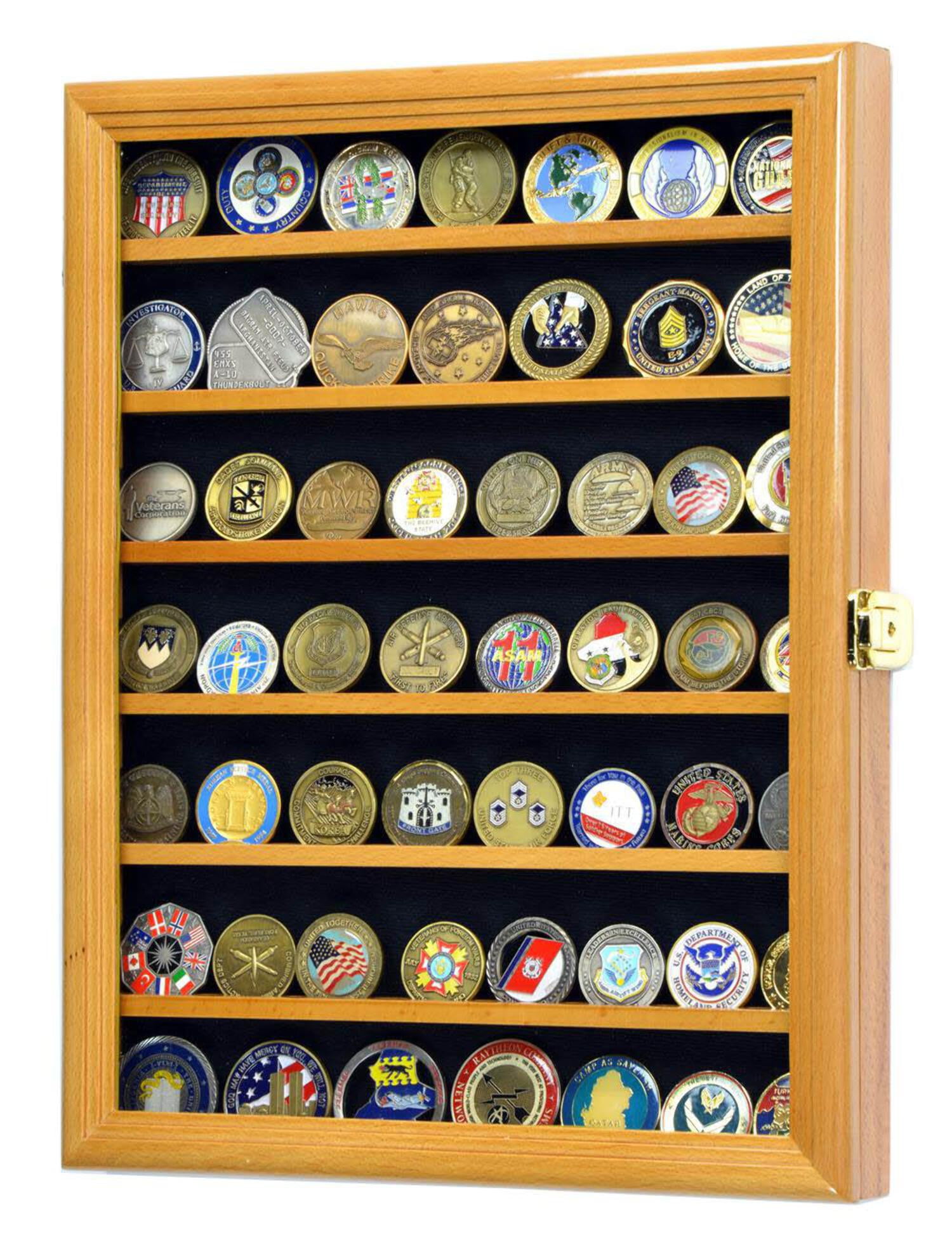 Military Challenge Coin Display Case Cabinet - Walmart.com