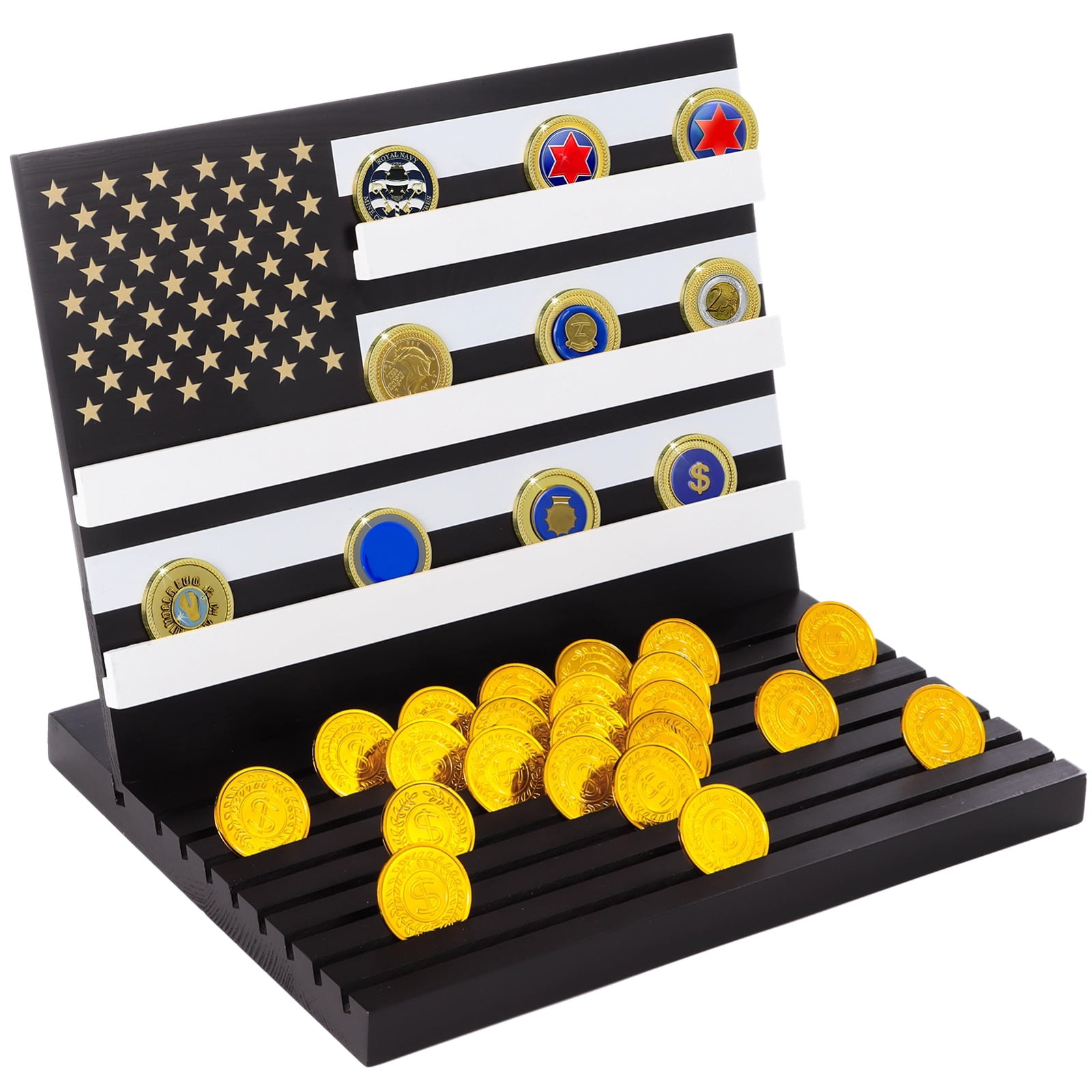 Military Challenge Coin Display Stand, Coin Badge Epaulet Holder ...