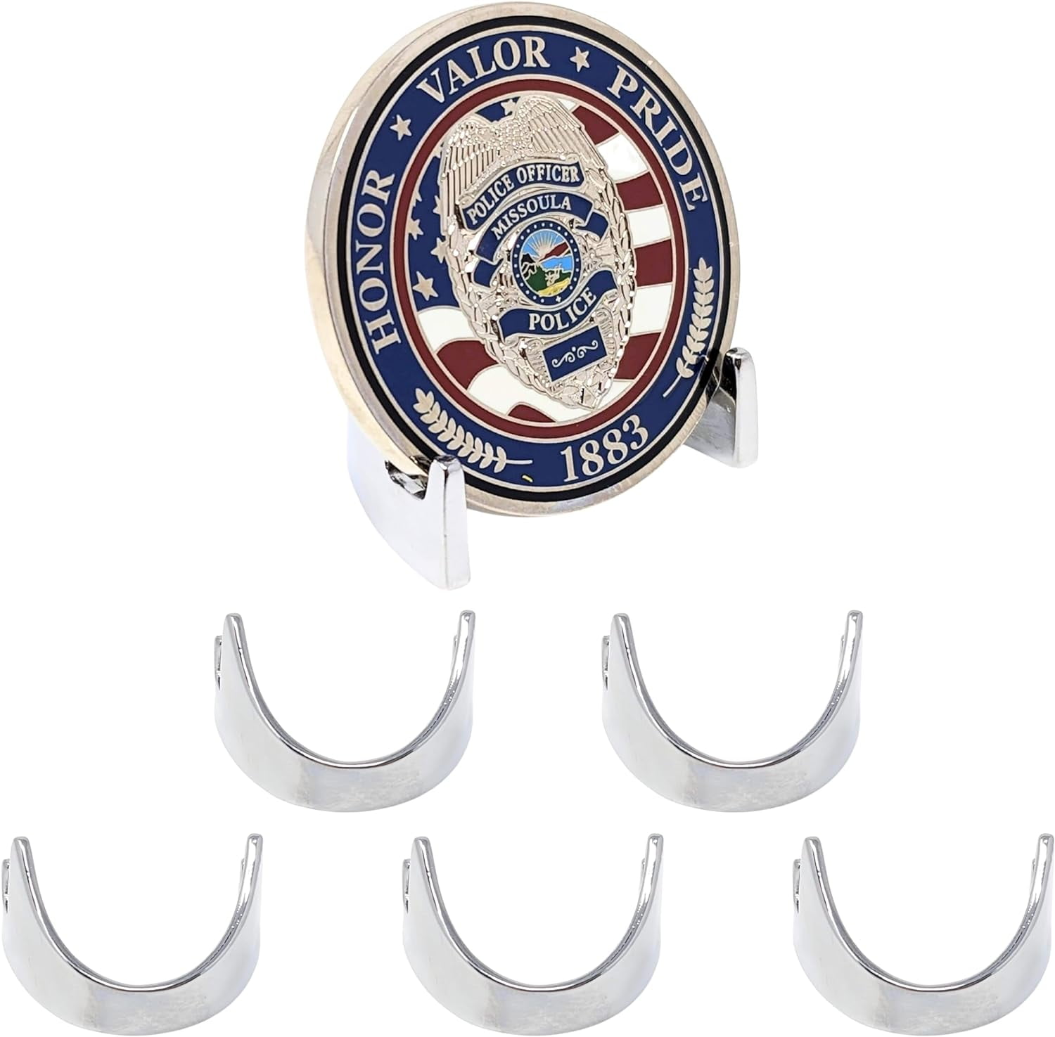 Military Challenge Coin Display Stand - Solid Metal with Anodized ...