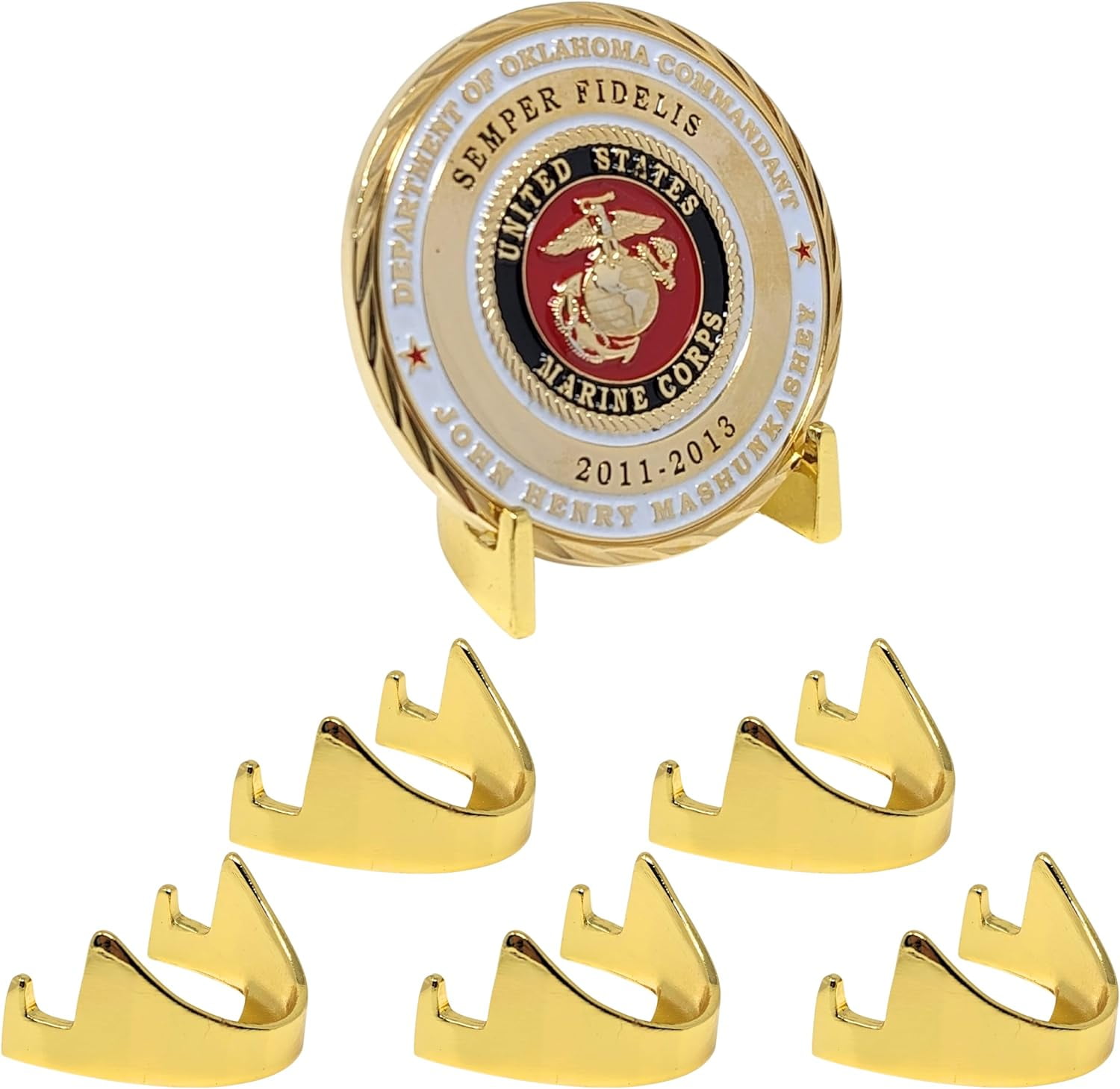 Military Challenge Coin Display Stand - Solid Metal with Anodized ...