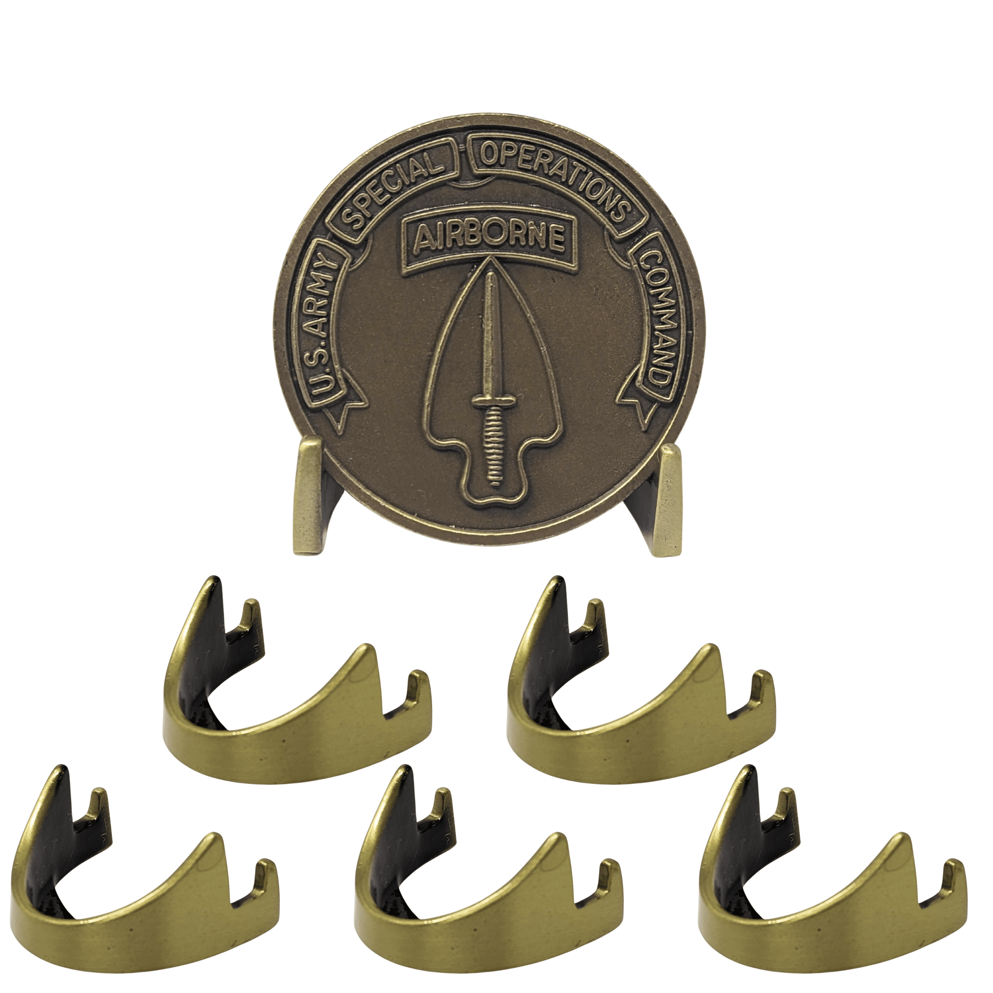 Military Challenge Coin Display Stand - Solid Metal with Anodized ...