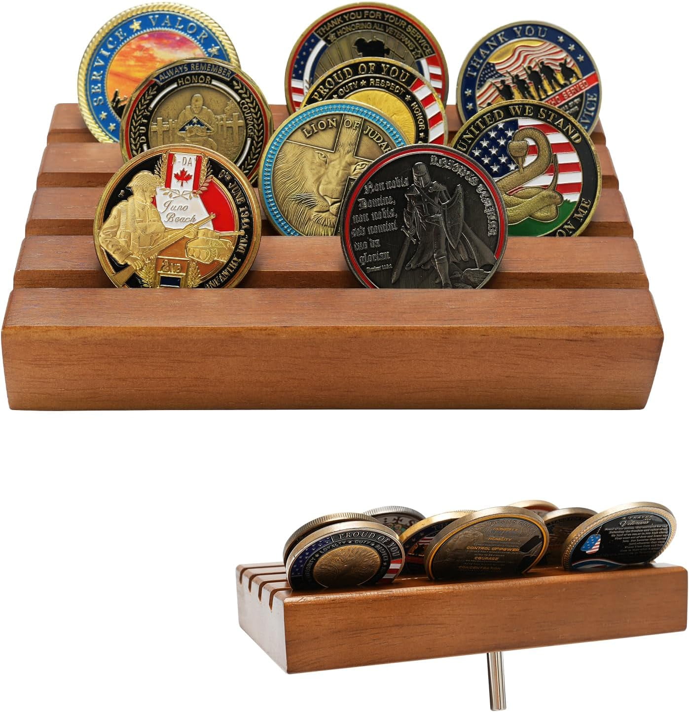 Military Challenge Coins Display Holder Solid Wood,Challenge Coin Stand ...