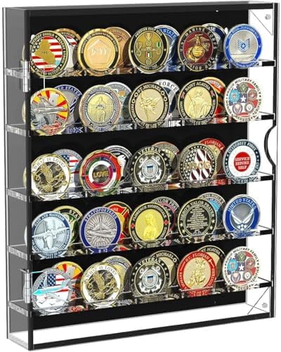 Military Coin Holder, Acrylic Challenge Coin Wall Display Case with ...