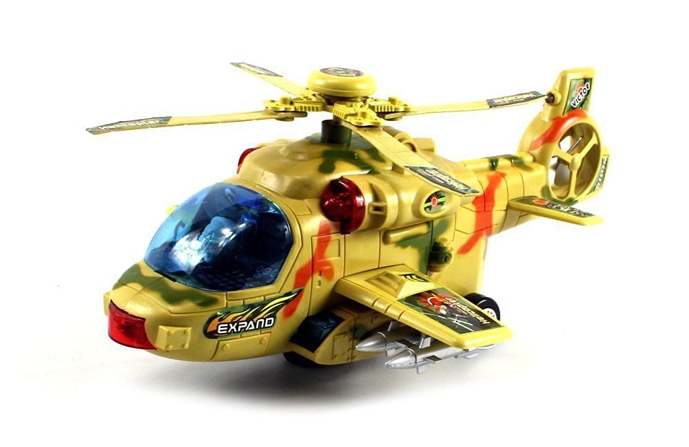 Military Convoy Gunship Battery Operated Kid's Bump and Go Toy ...