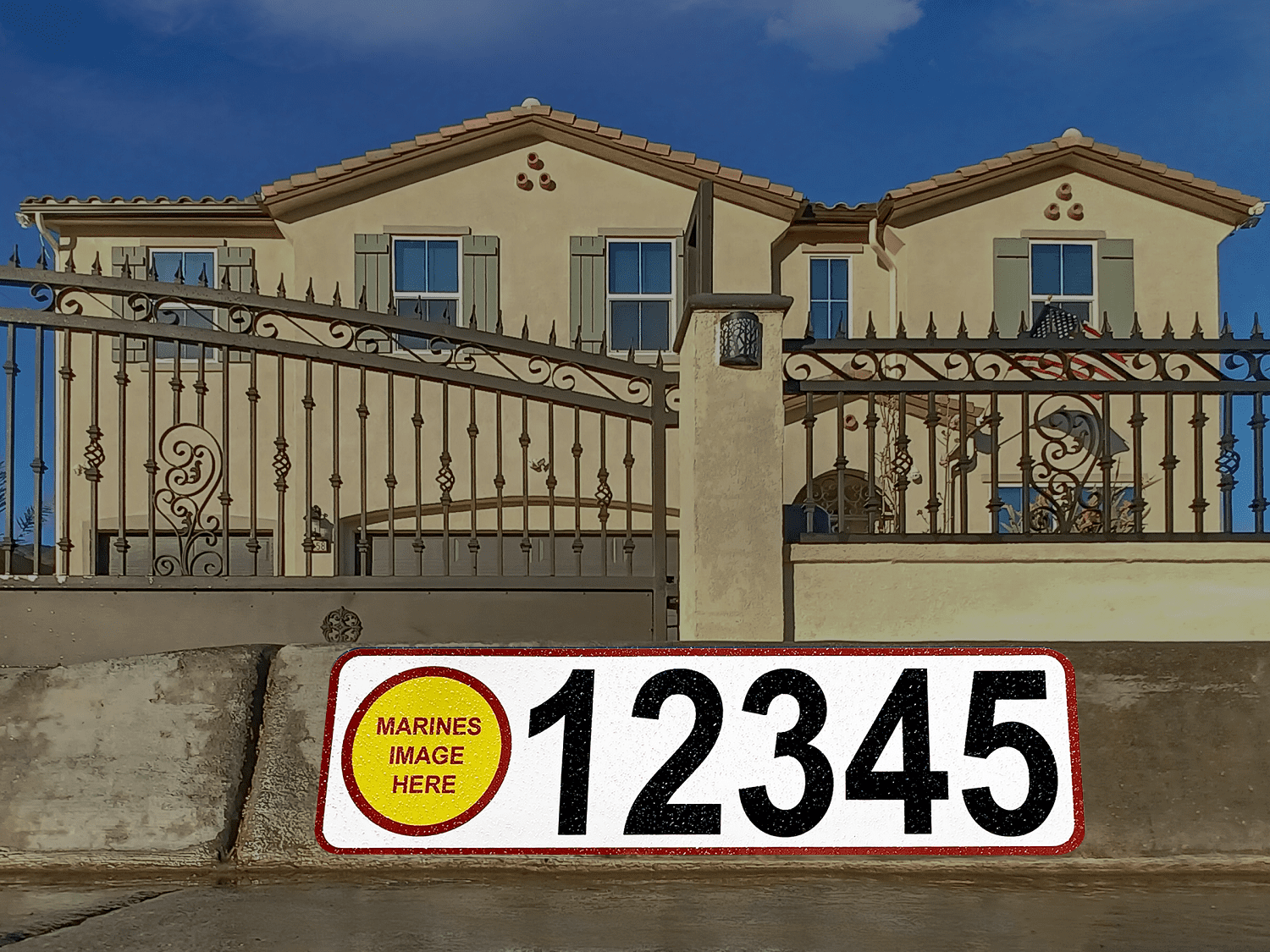 Military Curb Sticker, Reflective Aluminum Personalized Curb Address ...