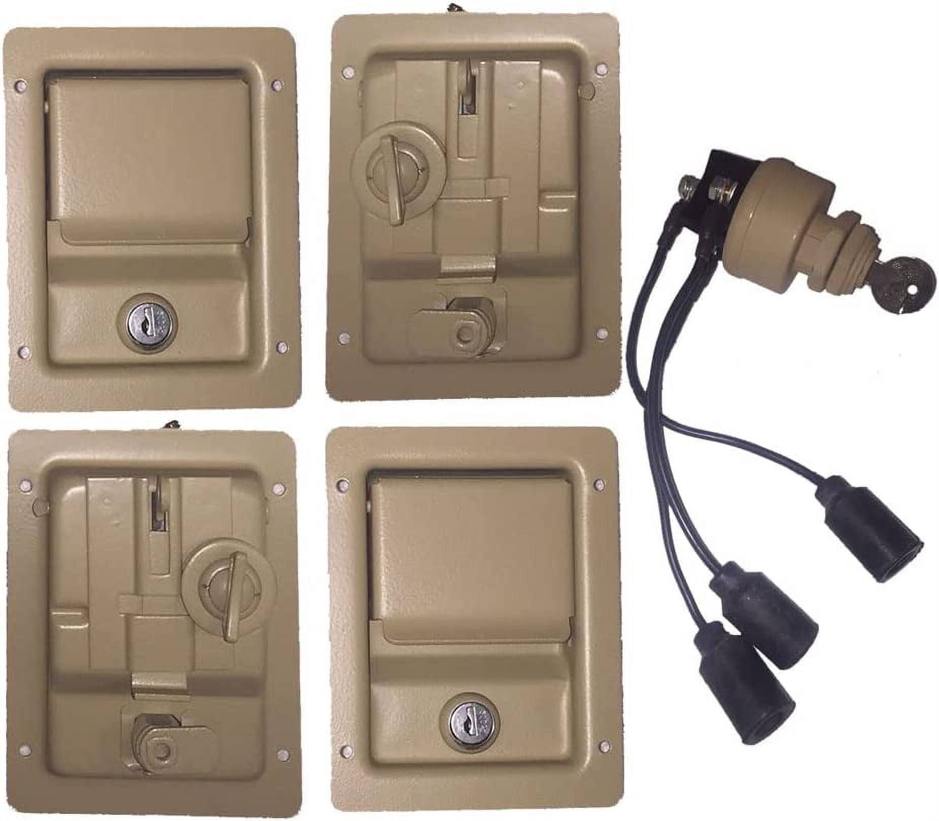 Military Dual Locking Security Kit - Tan - 4 Handles Plus Ignition ...