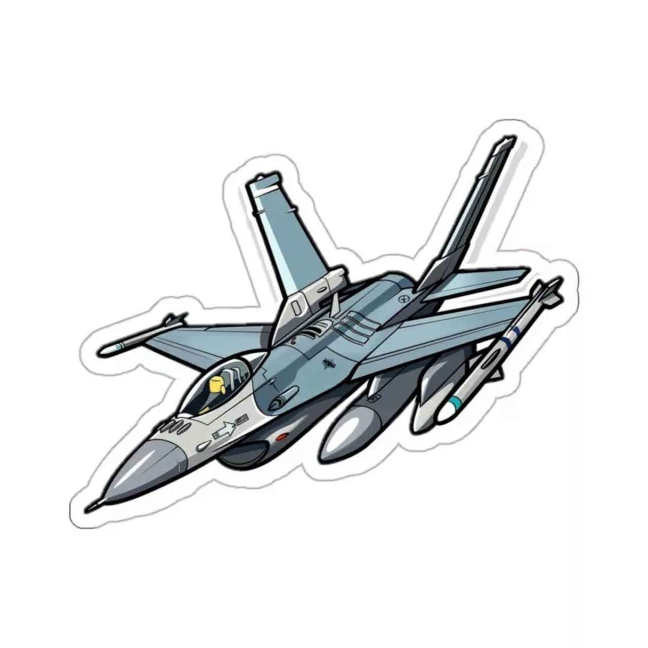 Military F16 Fighter Jet Us Warzone Sticker Vinyl Decal Pilot Veteran ...