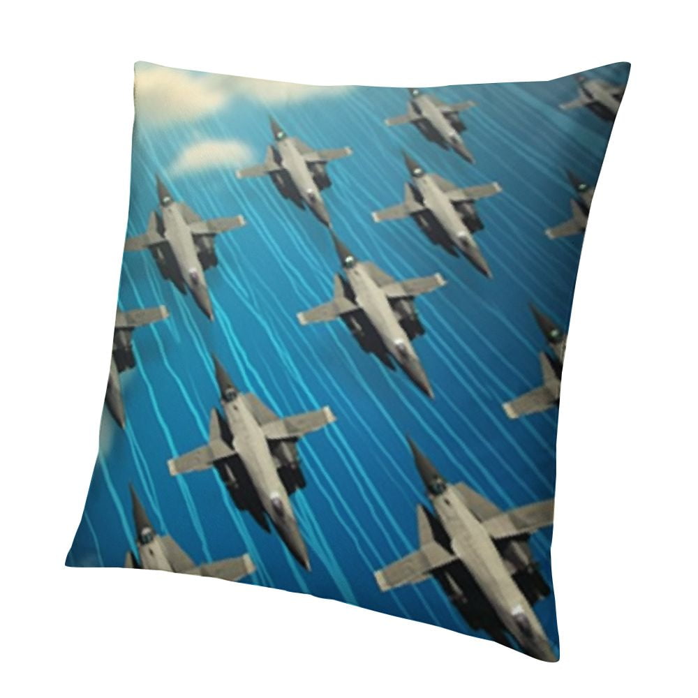 Military Fighter Throw Pillow Cover in Sky Air Plane Aircraft ...