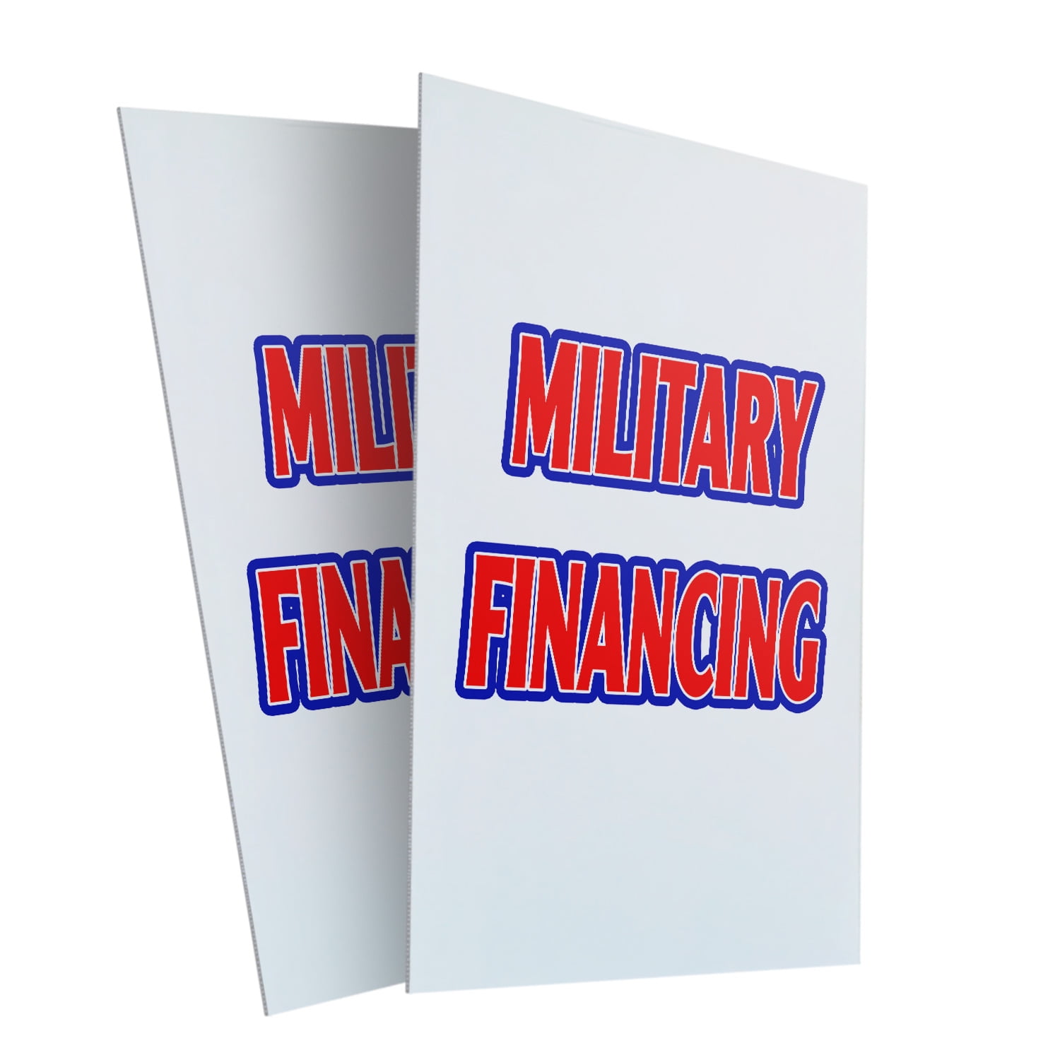 Military Financing (2-PACK) 24" x 36" Plastic Signs | Sign Insert 4mm ...