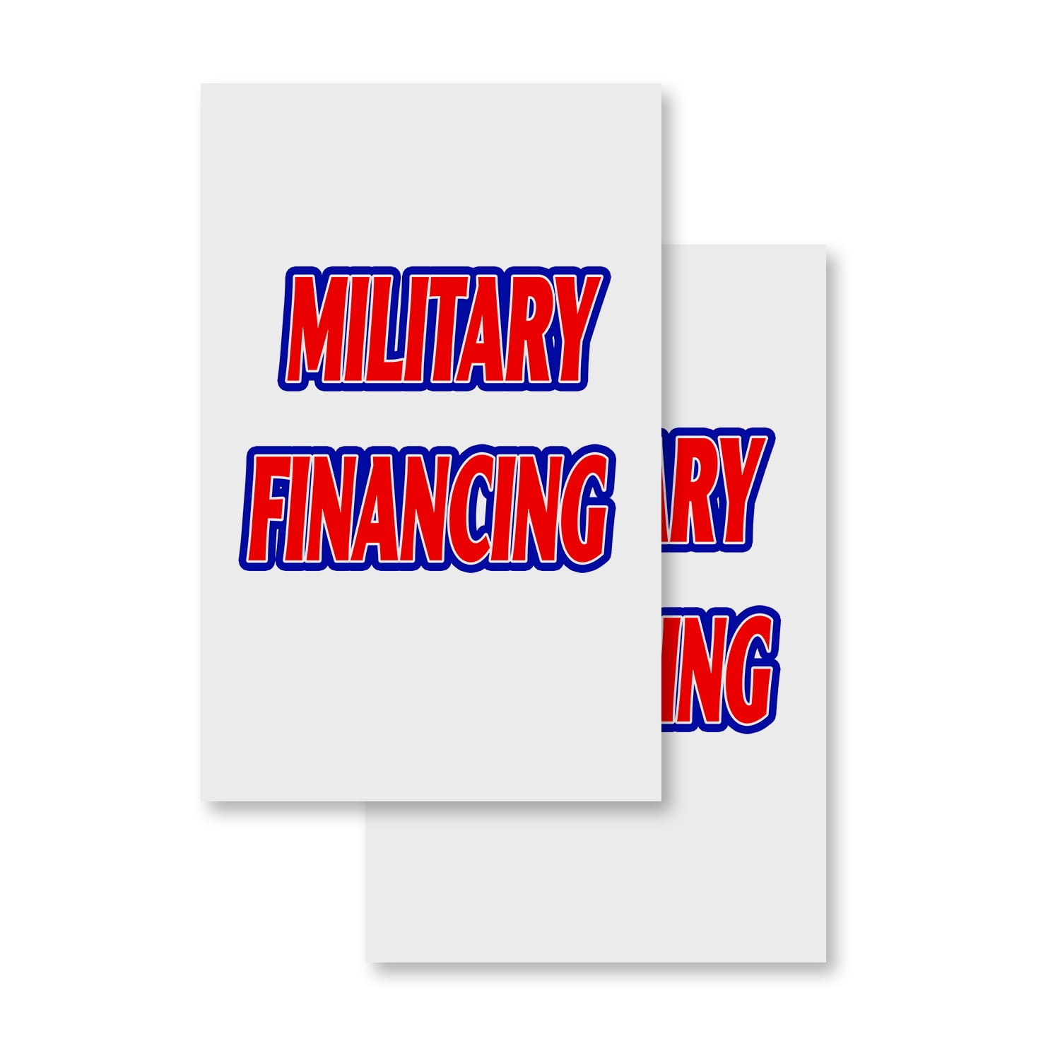 Military Financing (2-PACK) 24" x 36" Vinyl Decals | Sign Insert Peel ...