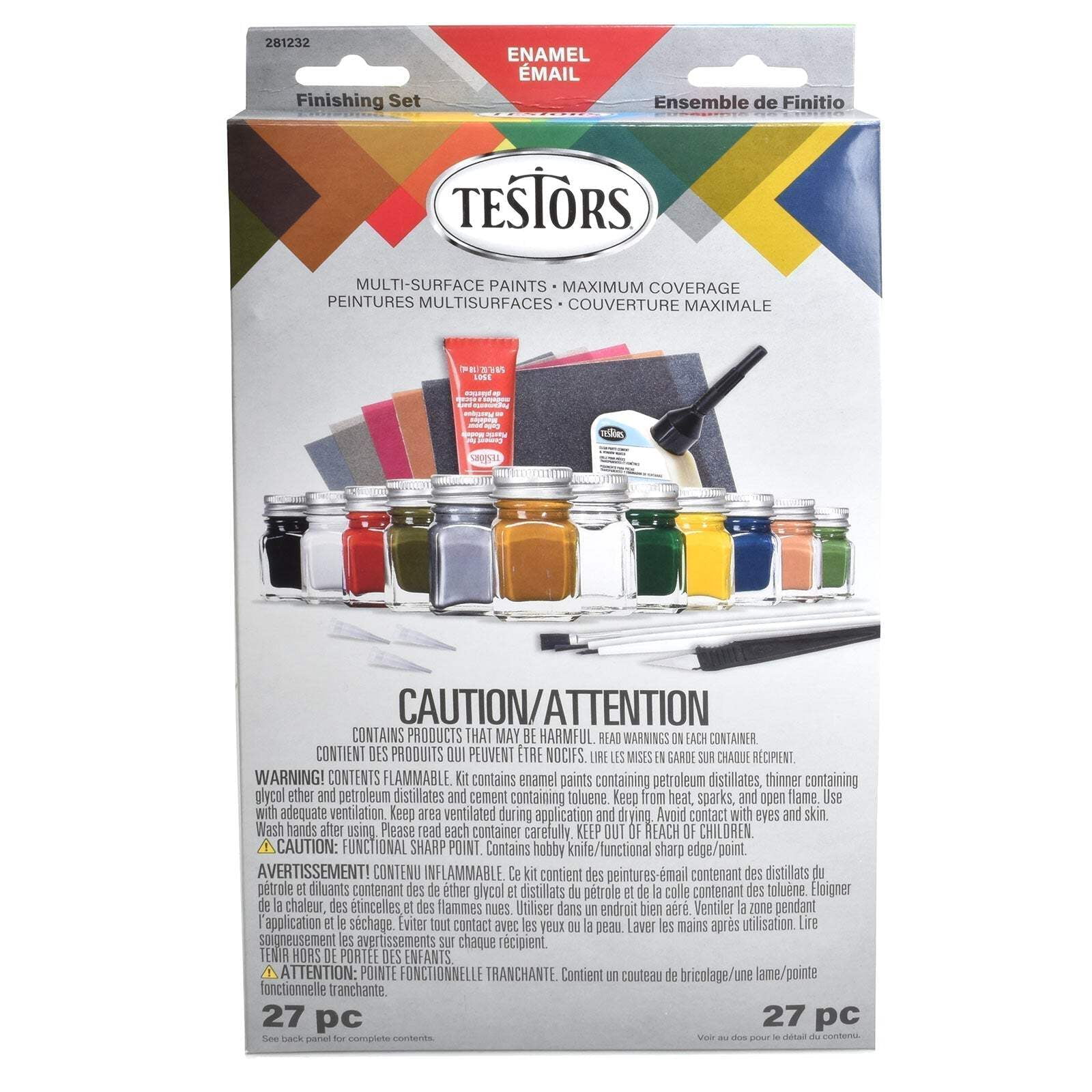 Testors 281232 Paint Plastic Model Metallic Kit with Thinner - 12 ...