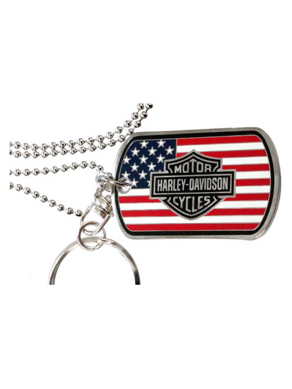 Military Flag Bar & Shield Dog Tag, Chain & Key Ring 8003494, Harley ...