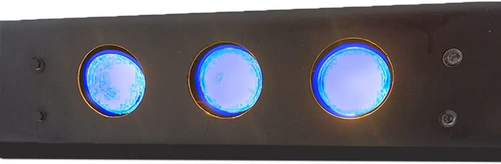 Military Front Bumper Light Bar + (3) 100 Watt Lights, Blue U-7, fits ...