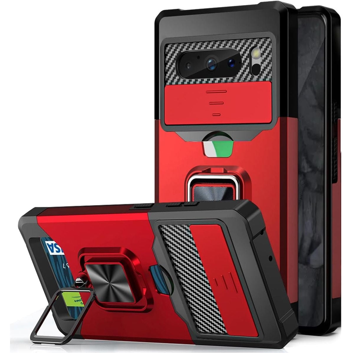 Military Grade All-In-One Ring Stand Card Case for Google Pixel 8 Pro ...