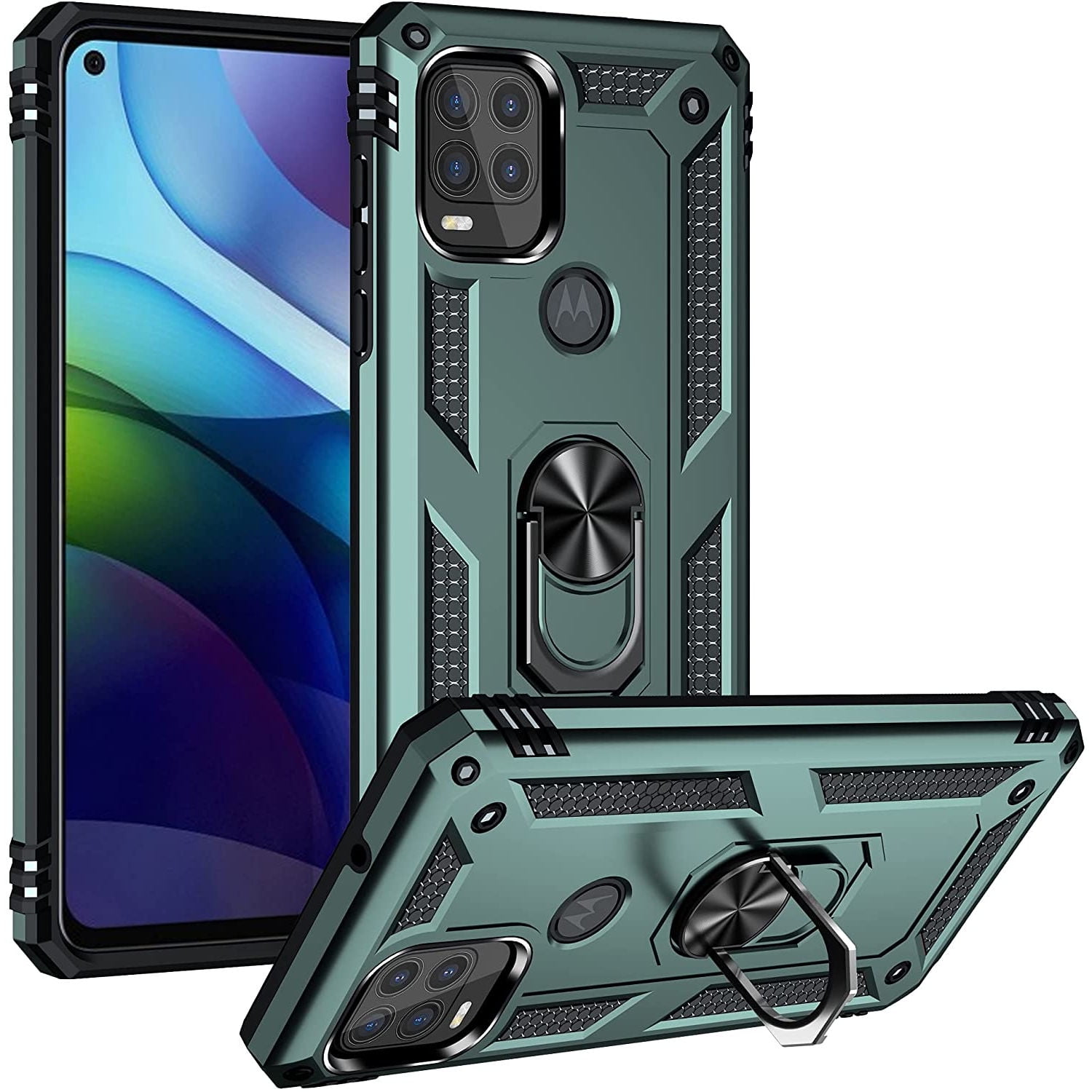 Military Grade Finger Loop Case with 360° Rotating Ring Holder ...