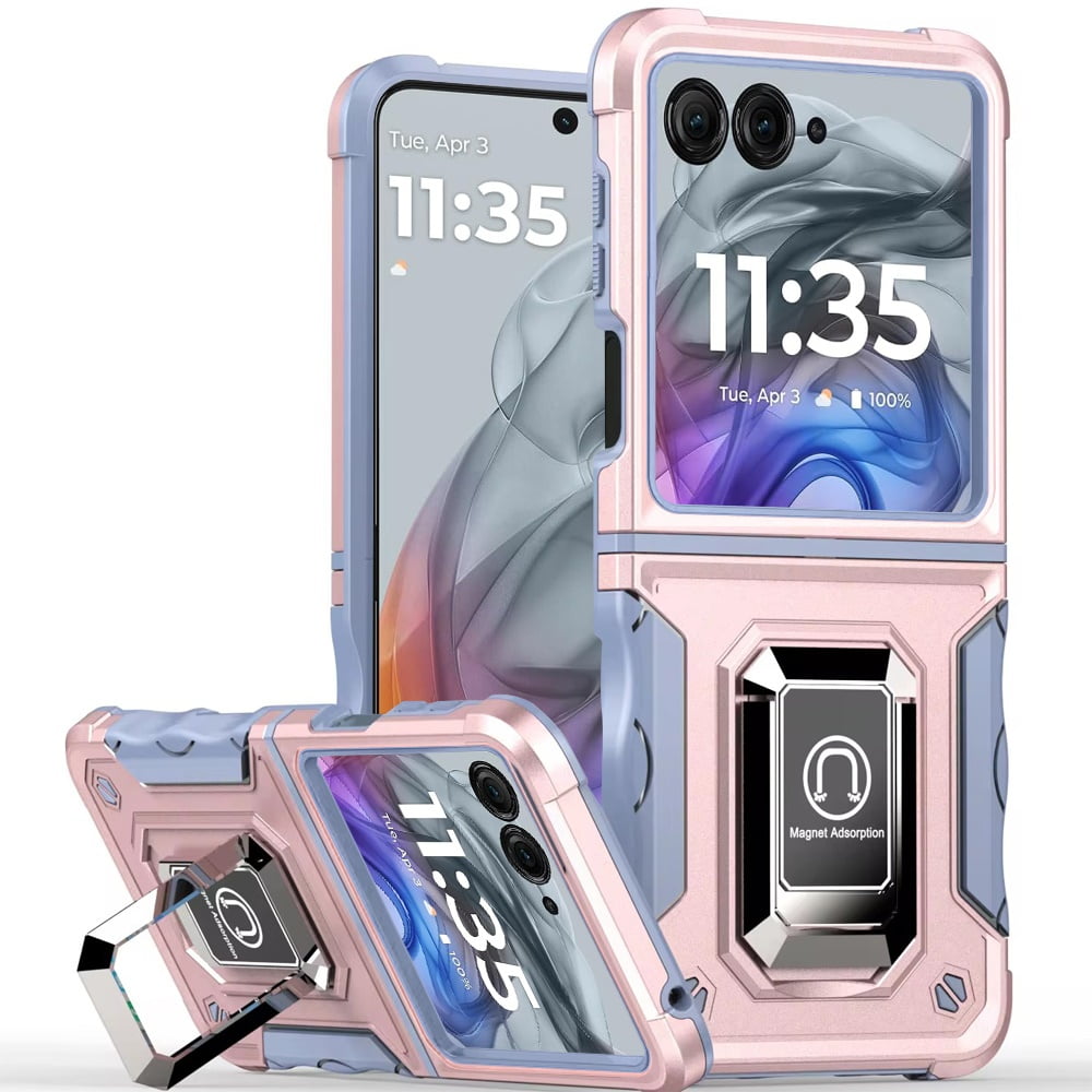 Military Grade Shockproof Hybrid Armor Case with Ring Grip for Motorola ...