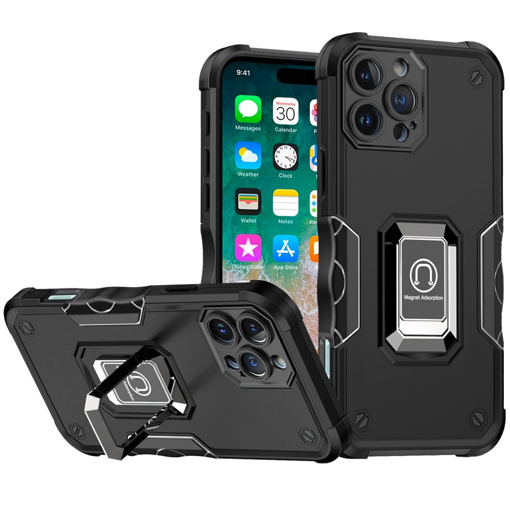 Military Grade Shockproof Hybrid Armor Case with Ring Grip for iPhone ...