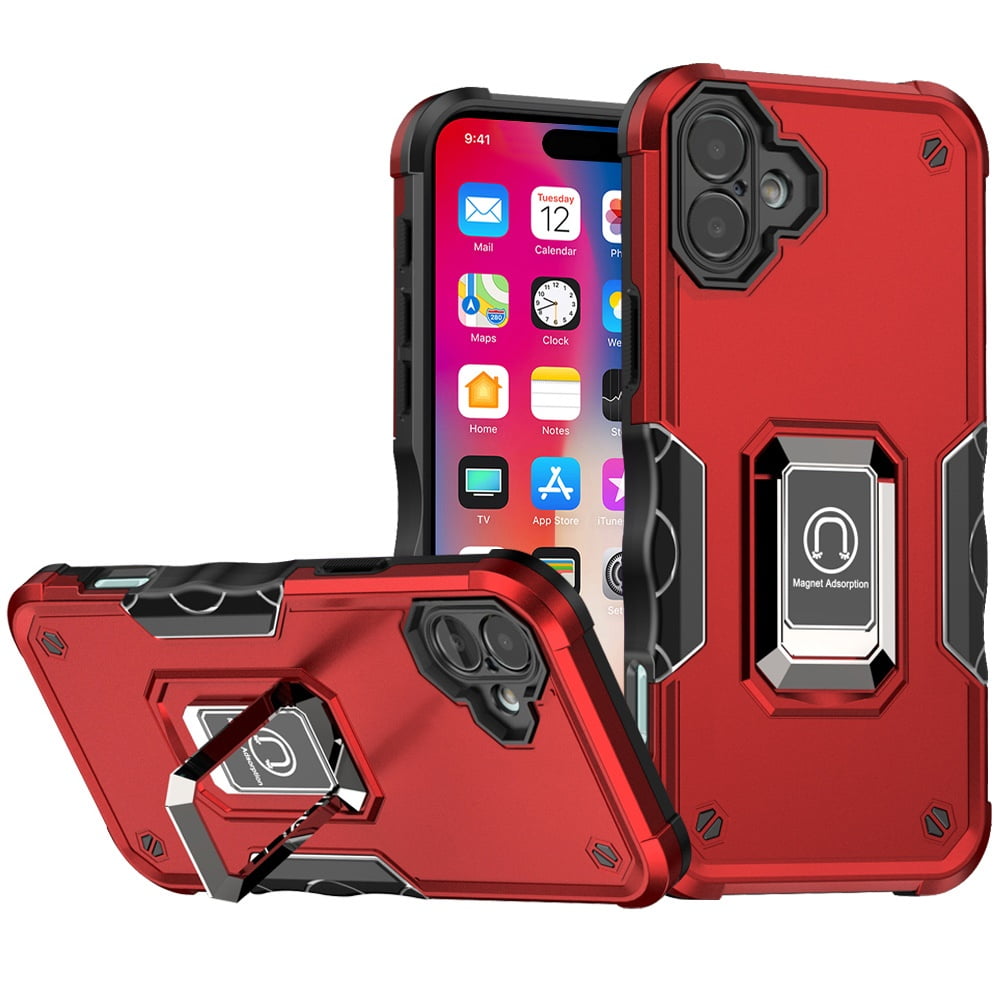 Military Grade Shockproof Hybrid Armor Case with Ring Grip for iPhone ...