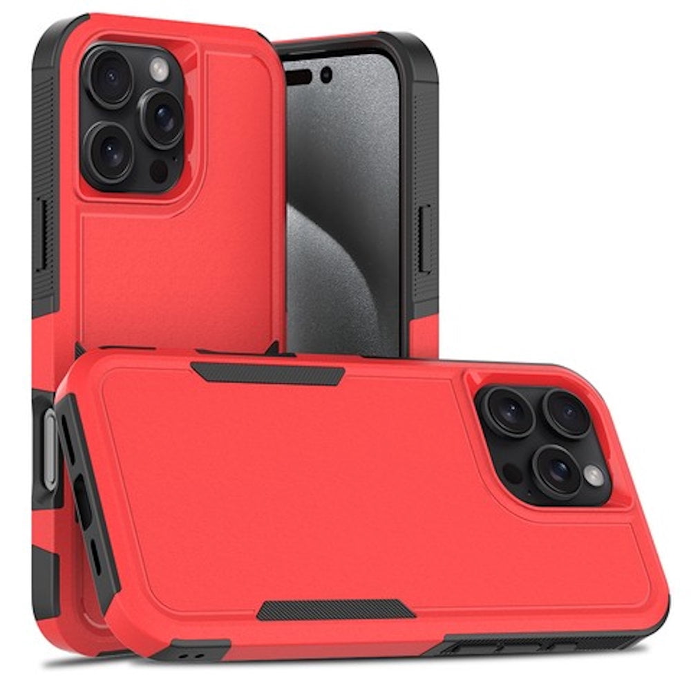 Military Grade TUFF Hybrid Armor Case for iPhone 16 Pro - Red - Walmart.com
