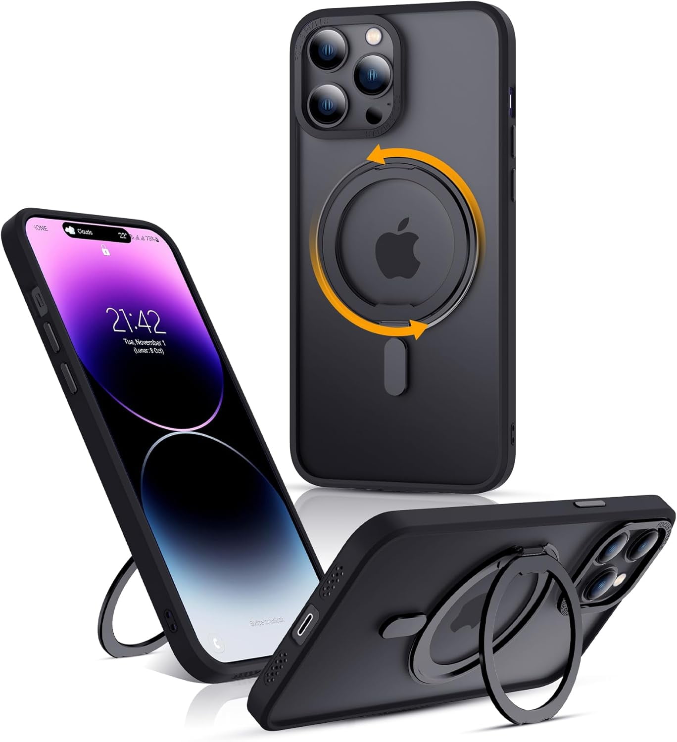 for Military-Grade iPhone 11 Case with 360° Rotatable Magnetic Ring ...