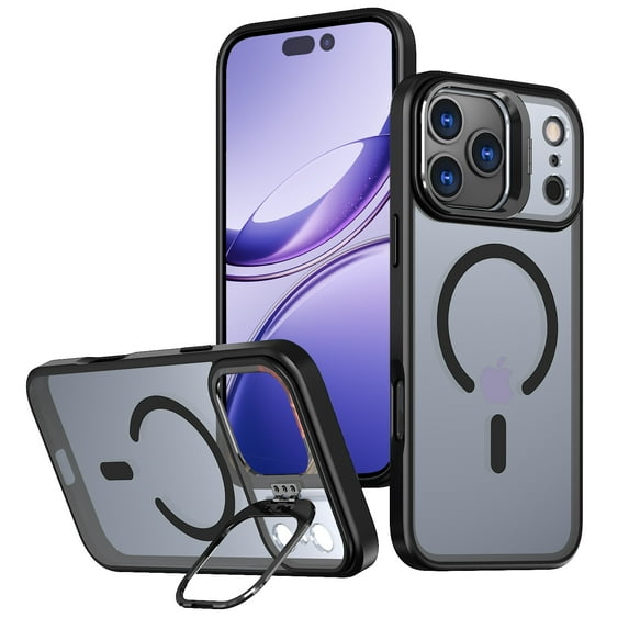 Military-Grade for iPhone 17 Pro Max Case, Built-in Camera Ring Stand ...