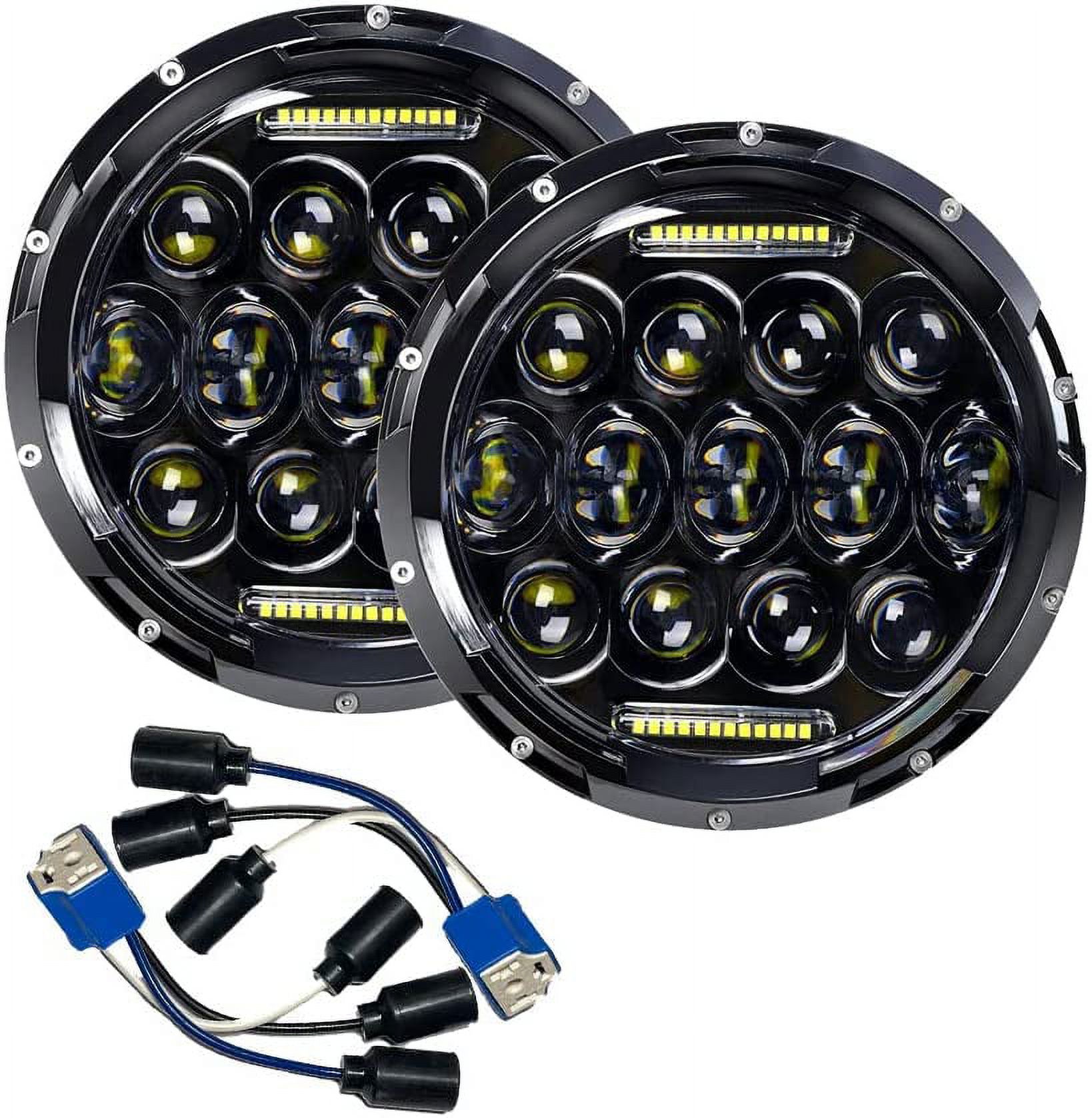 Military Headlight Pair with Black Bezel Fits Military Humvee - Walmart.com