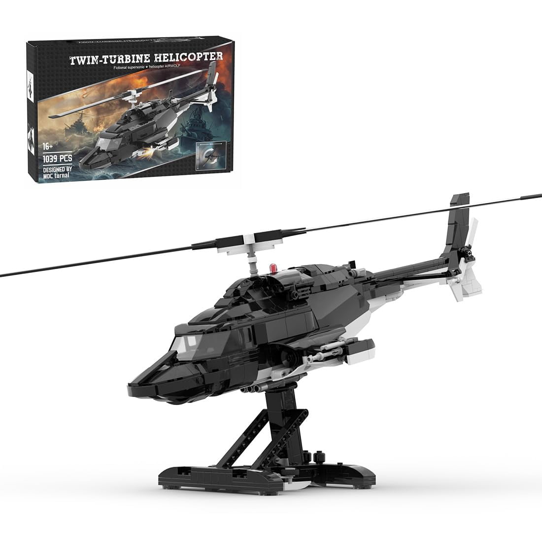 Military Helicopter Model, 1039 PCS FLYWING FW450L Airwolf Modern ...