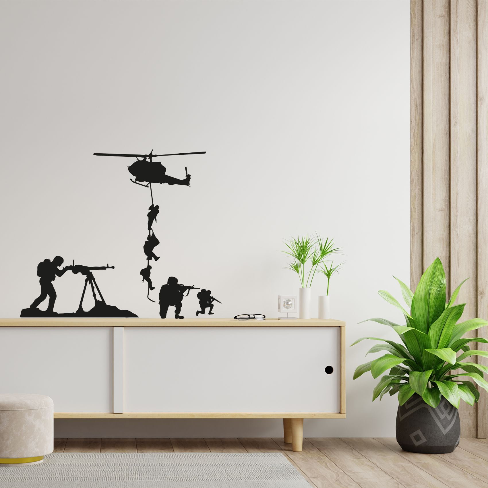 Military Helicopter Tank Swat Team Army Men Soldier Wall Sticker Art ...