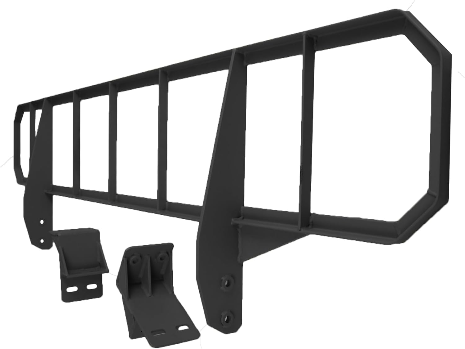 Military Humvee Medium Duty Brush Guard - Black + 2 Mounting Brackets ...