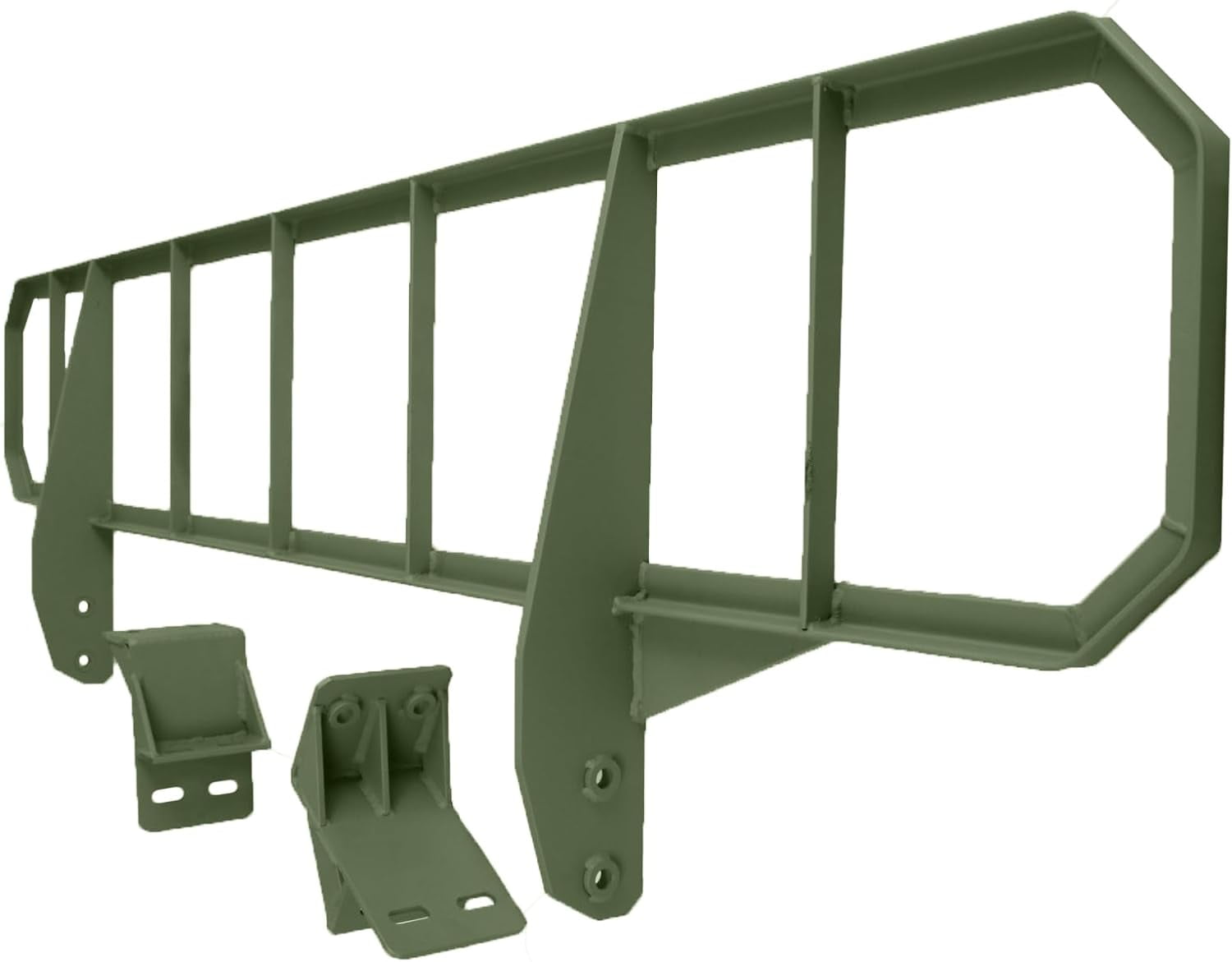 Military Humvee Medium Duty Brush Guard - Green + 2 Mounting Brackets ...